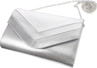 Valiclud Sac Soirée Femme Élégant Pochette Enveloppe Velours Argenté Clutch Banquet Mode Sac Main Portable pour Soirée et Cérémonie Fermeture Sécurisée Compati