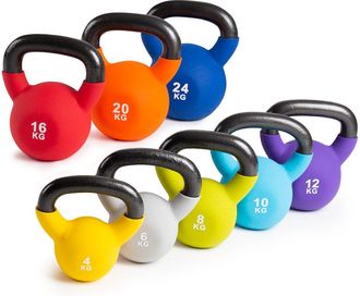 Sport-Tec Kettlebell, Kugelhantel, Kugelgewicht, Kraftsport, Hantel, Set 8-tlg: 4-24 kg