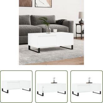 vidaXL vidaXL Beistelltisch mit Schublade - Couchtisch Wei&szlig; 90x50x36,5 cm Holzwerkstoff
