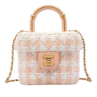 Chanel Pre-owned Vintage Tweed Satchel - - Pre-owned - Damen - Beige - ONE SIZE