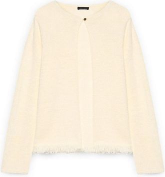 Fiorella Rubino Femme, Pulls, Blanc, Taille: 40 FR Cardigan &agrave; franges