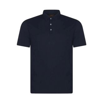 Zanone Homme, Tops, Bleu, Taille: L Polo Slim Fit Ice Cotton