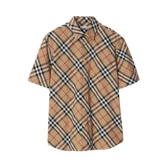 Burberry Hemrundad kort&auml;rmad skjorta - - Shirts - Herren - Beige - XL