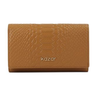 Kazar Lederbrieftasche mit exotischem Muster - - Accessories - Damen - Braun - ONE SIZE