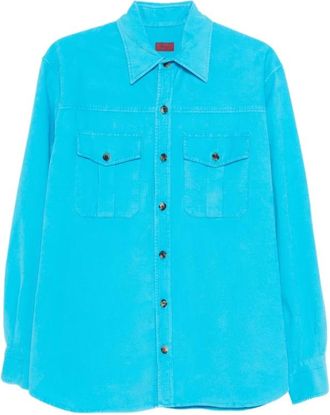 Isaia Homme, Chemises, Bleu, Taille: L Long Sleeve Shirt
