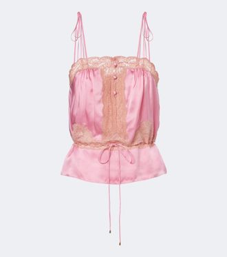 Chlo&eacute; Chlo&eacute; Top aus Seidensatin mit Spitze