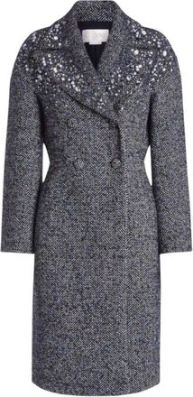 Genny Femme, Manteaux, Bleu, Taille: 36 FR Manteau crois&eacute;