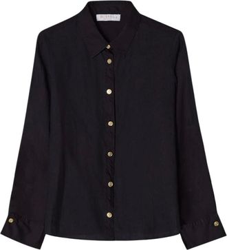 Busnel Femme, Blouses et Chemises, Bleu, Taille: 44 FR Nenne Linen Shirt