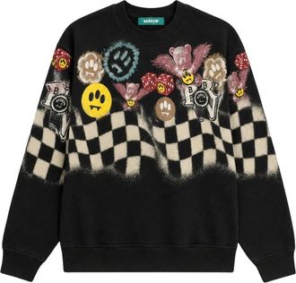 Barrow Checkerboard Graphic Sweatshirt - - Sweatshirts & Hoodies - Herren - Schwarzk - S