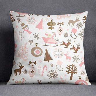 Questo Casa Weihnachtsbaum Kissenbezug mit Unsichtbarer Reißverschluss, Kissenhülle, Zierkissenbezug, Wohnkultur, Für Sofa, Kaffeestube, Größe: 45X45 cm - Entworf