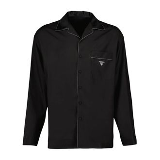Prada Seidenhemd Klassisch Lang&auml;rmlig - - Shirts - Herren - Schwarzk - M