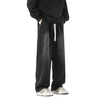 Generic Pantalon de surv&ecirc;tement d&eacute;contract&eacute; pour homme, printemps et &eacute;t&eacute;, en coton m&eacute;lang&eacute;, jambe droite, pantalon cargo pour homme, couleur unie, pantalon de