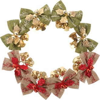 OSALADI 8st&uuml;cke Dekorative Stoffschleifen mit Gl&ouml;ckchen Weihnachtsbaumschmuck Geschenkdekoration Weihnachtsartikel f&uuml;r Festliche Dekoration