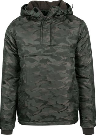 Urban Classics Herren Jacke Padded Camo Pull Over Jacket TB1802, Gr. Small, Gr&uuml;n (Darkolive 551)