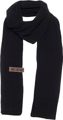 Knit Factory &Eacute;charpe mousseline Liv - Foulard mousseline - Ch&acirc;le femme - &Eacute;charpe pour le printemps et l&eacute;t&eacute; - Noir - 100% coton organique - 200x50 cm