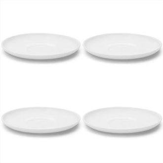 Serax Soucoupes | Vaisselle Base de Piet Boon | Lot de 4 en blanc | Essentiels de cuisine et le bar à café | Convient aux tasses à cappuccino, aux tasses à 