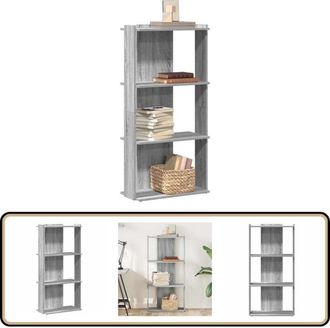 vidaXL Vidaxl - Bücherregal 3 Böden Grau Sonoma 60x30x120 cm Holzwerkstoff