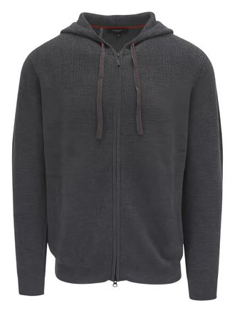 Kinross Cashmere hoodie zipp&eacute; - Gris