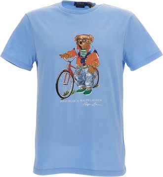 Polo Ralph Lauren Homme, Tops, Bleu, Taille: M Crew Neck T-Shirt