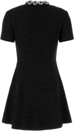 Valentino Garavani Embroidered Boucle Dress - Black