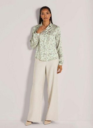 Madeleine Langarmbluse Elegante Viskosebluse mit Knopfleiste Filigraner Paisley-Print mit Hemdkragen und langen &Auml;rmeln