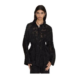 Holzweiler Sheer Jenna Shirt mit Bindedetails - - Blouses & Shirts - Damen - Schwarzk - L