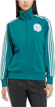 adidas Femme, Sweatshirts et sweats &agrave; capuche, Vert, Taille: 38 FR Lace Branding Firebird Track Top