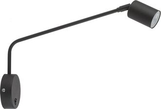 Licht-Erlebnisse Wandlampe mit Schalter Metall verstellbar GU10 Schwarz Schlafzimmer Wohnzimmer Wandleuchte Leselampe