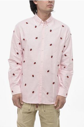 Dsquared2 Button-Down Shirt RELAX DAN In Solid Color With All-Over Str size 46