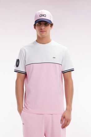 Eden Park T-shirt Bicolore En Coton Rose Coupe D&eacute;contract&eacute;e