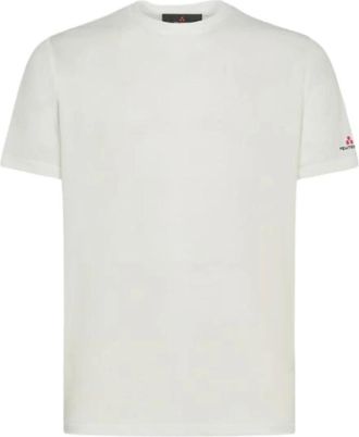 Peuterey Homme, Tops, Blanc, Taille: S T-shirt en coton stretch avec logo imprim&eacute;