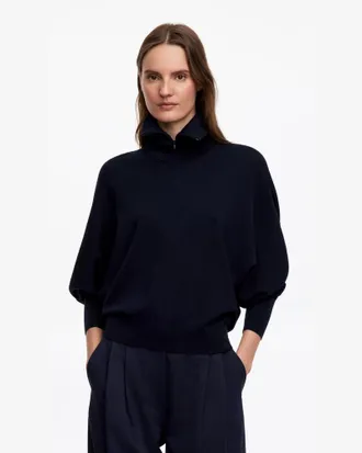 Arket Pullover Aus Merinowolle Mit Kurzem Rei&szlig;verschluss -Blau