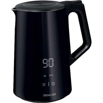 Sencor Bouilloire &Eacute;lectrique &agrave; Temp&eacute;rature Variable avec Lumiere LED Interne, 1.5 L Capacit&eacute;, 2200W, Noit