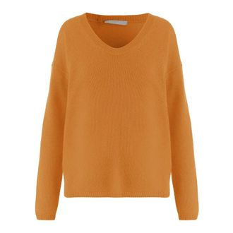 Allude V-Ausschnitt Pullover - - Knitwear - Damen - Orange - XS