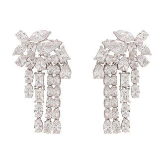 Self Portrait Womens Crystal Dangle Earrings Self Portrait Pearls Silver Jewelry-Watches