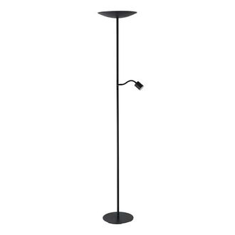 Eglo LED Stehlampe Conivarino, Lampe Wohnzimmer, Deckenfluter mit flexibler Leselampe, Standleuchte touch dimmbar, Stahl in Schwarz, warmwei&szlig;, 170 cm