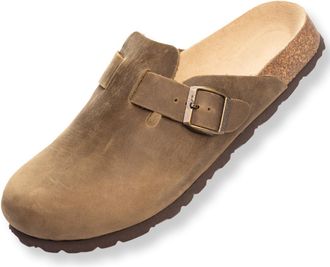 Bonova Wesel: Lederpantoffel in 10 Farben und in den Größen 35 bis 50. Hausschuhe aus Echtleder (Nubuk), mit Kork-Fußbett, hergestellt in der EU