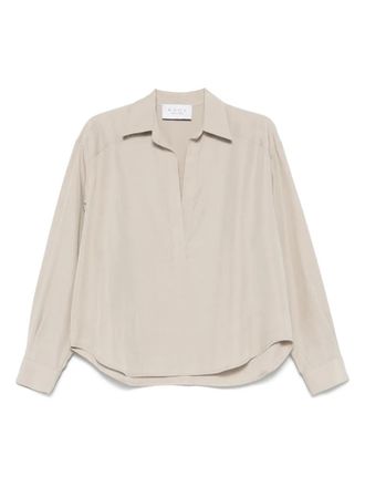 Kaos blouse &agrave; col pointu - Tons neutres