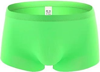 Generic Slip d&eacute;contract&eacute; sans trace, solide, pour homme, slips ultra fins, boxers confortables &agrave; bretelles, sous-v&ecirc;tements pour homme, vert, L taille courte