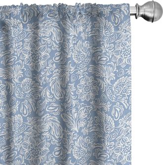 Abakuhaus Phönix Vorhänge, Gardinen, Barock Klassik Rokoko, Fensterbehandlungen für Wohnzimmer Schlafzimmer Dekor, 2 Stück 75 cm b x 245 cm h, Pale Azure Blau W