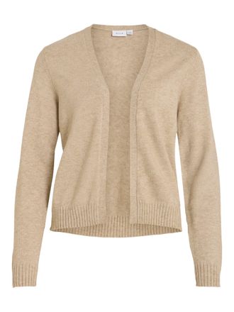 Vila Damen Viril Short L/S Knit Cardigan-noos Strickjacke, Beige (Natural Melange),XXL