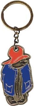 Half Moon Bay Porte-clés fantaisie pour clés ou sac à dos, 3,8 x 3,8 cm, alliage de zinc, ours Paddington emblématique, rouge/bleu, 1.5 x 1.5 Inch