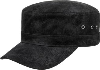 Stetson Raymore Pigskin Army Cap Military Urban Cap Leder Herren Damen Frühjahr Sommer schwarz One Size
