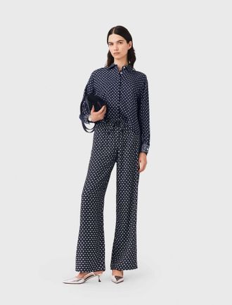 Maje Pantalon Imprim&eacute; Strass&eacute; - Marine Loungewear - Maje