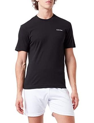 Calvin Klein T-Shirt Manches Courtes Homme Micro Logo Interlock Col Ras-du-Cou, Noir (CK Black), L