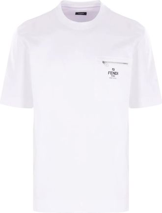 Fendi t-shirt à poche zippée - Blanc
