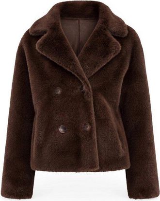 Funk since 1776 Fellimitatjacke zum Wenden Webpelz/Lederimitat - mit Reverskragen - 2 Looks in einem
