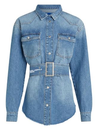 Karl Lagerfeld Jeanshemd mit Gürtel - Blau