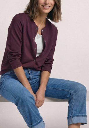 Street One Shirtjacke Strick-Look Jacke / Cardigan / Dekorative Kn&ouml;pfe