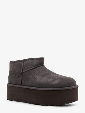 UGG Womens Classic Ultra Mini Platform Suede Ankle Boots Grey